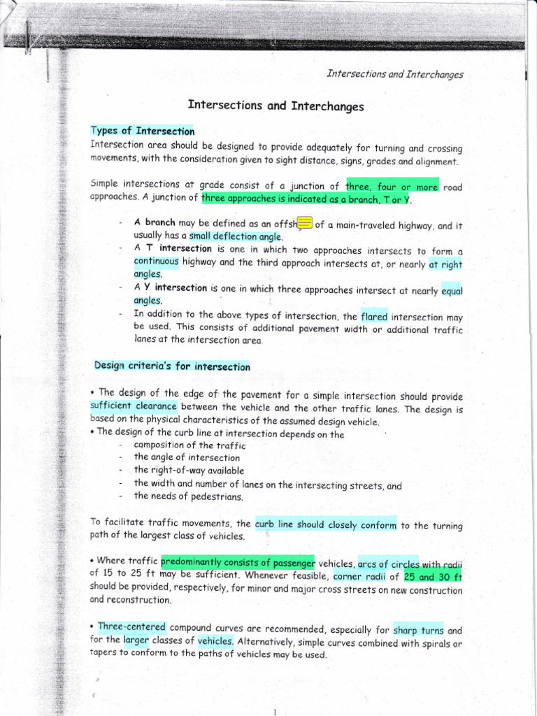 Intersection Design & Types Guide | PDF | Interchange (Road ...