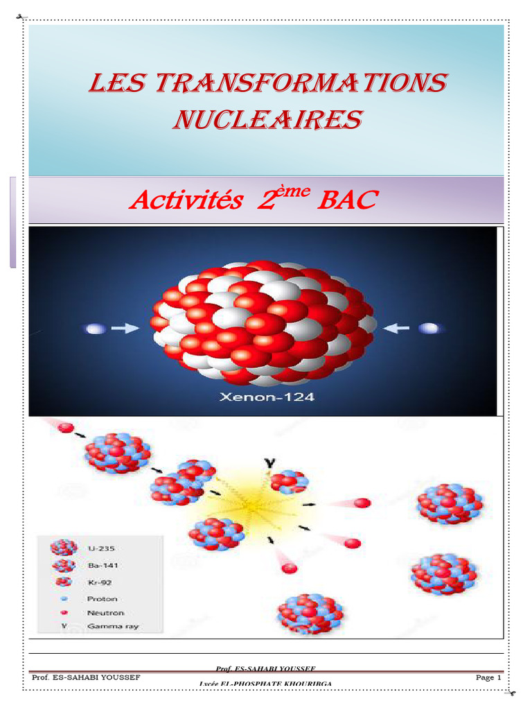 Transformations nucléaires au 2ème BAC | PDF