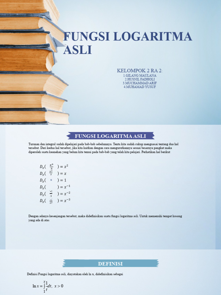 Fungsi Logaritma Asli | PDF | Metode & Bahan Ajar