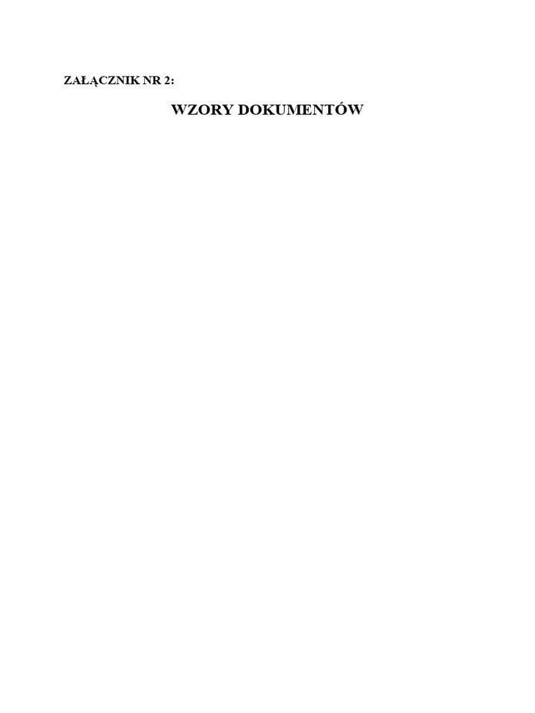 Zalacznik NR 2 Wzory Dokumentow 2022-2023 | PDF