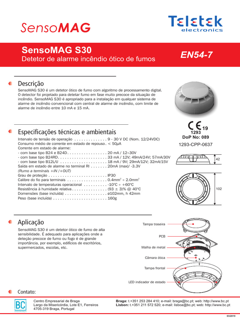 02-DETETOR-TELETEK-SENSOMAG S30-CARACTERÍSTICAS_PT | PDF