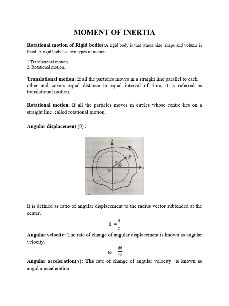Physics Math Note | PDF | Rotation Around A Fixed Axis | Scientific ...