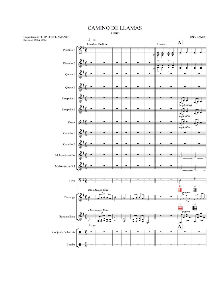 CAMINO DE LLAMAS - Score - 0001 | PDF