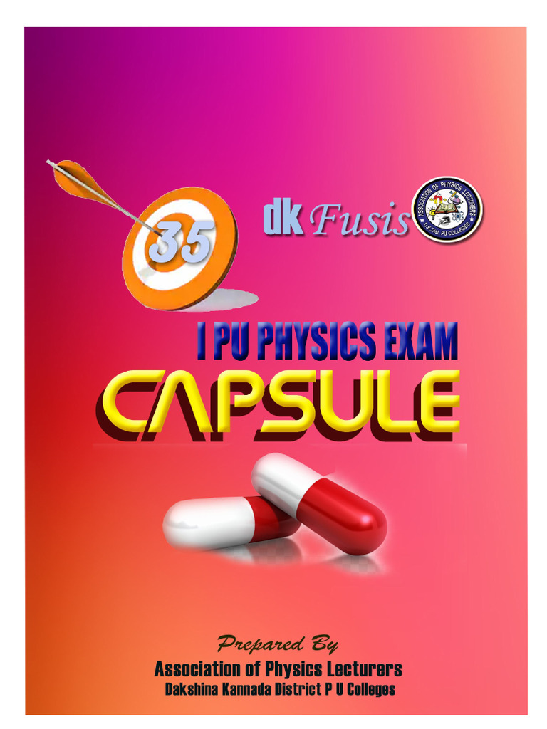 I PU Physics Exam Capsule 2019 Book Let Print | PDF | Waves | Force