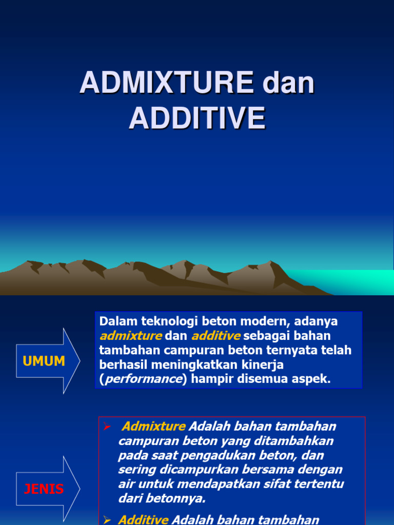 Admixture & Additive Beton | PDF | Sains & Matematika | Teknologi ...