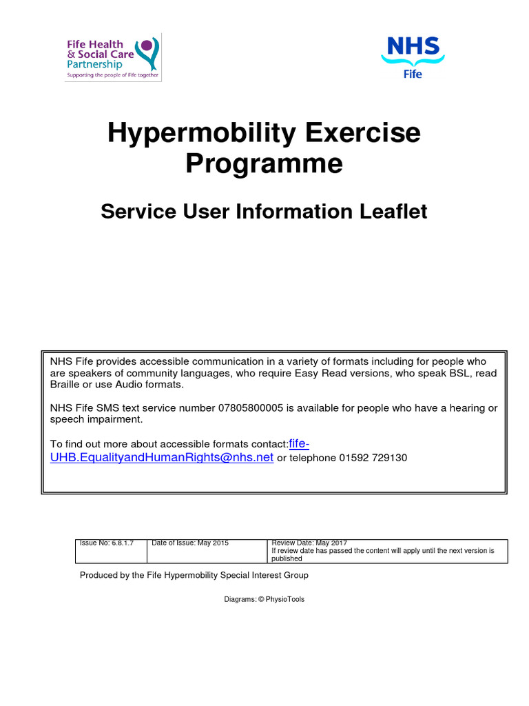 Hypermobility Exercise Programme v7 | PDF