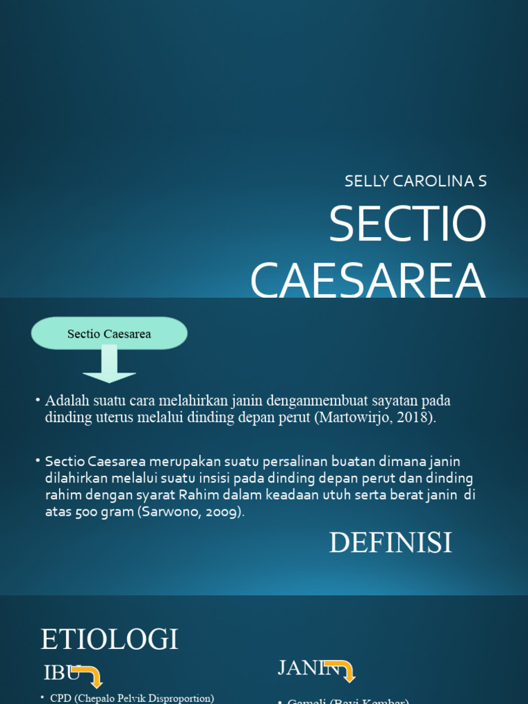 Sectio Caesarea: Selly Carolina S | PDF