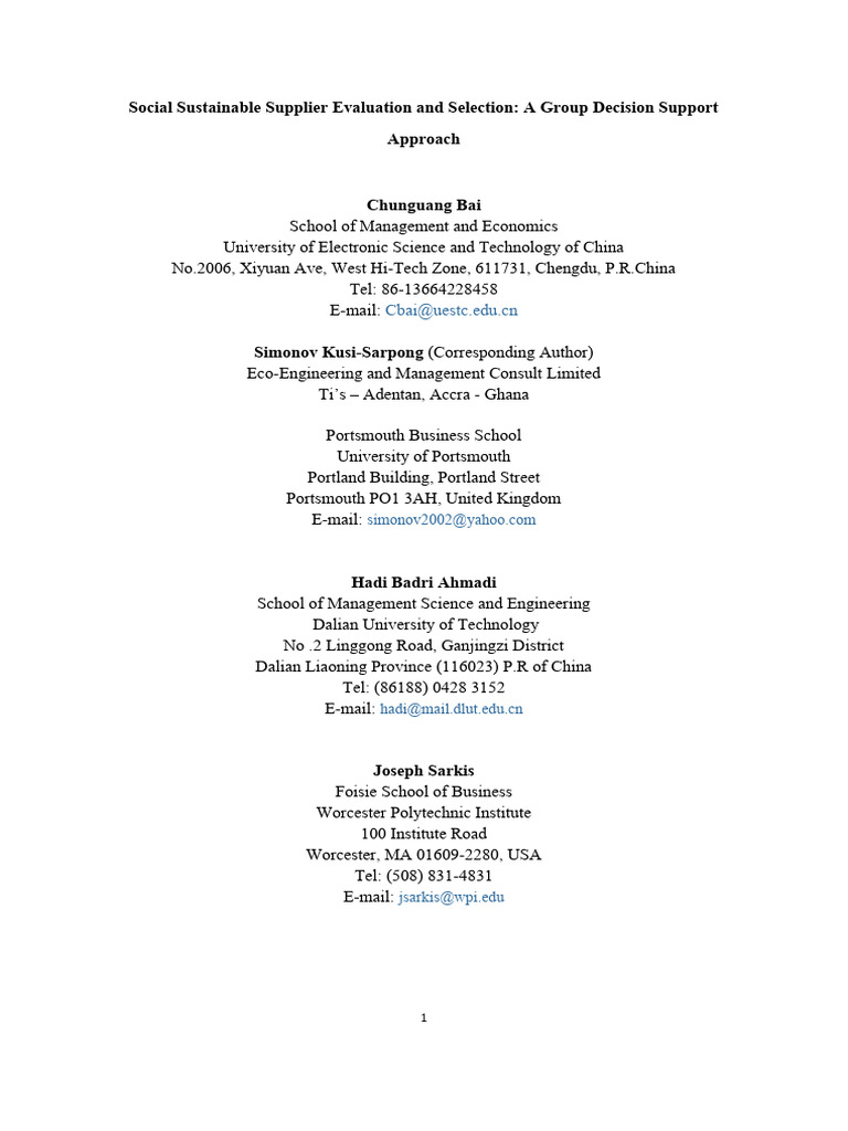 Manuscript Blind Revised IJPR | PDF | Supply Chain | Decision Making