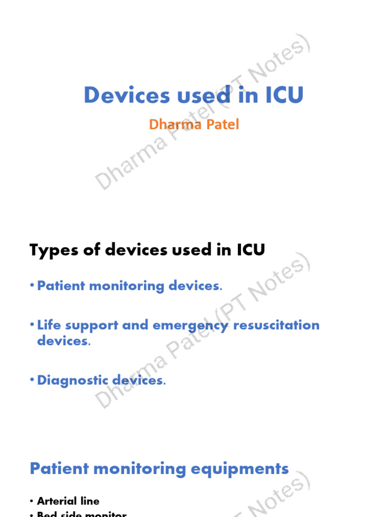 ICU Equipments | PDF | Intravenous Therapy | Clinical Medicine