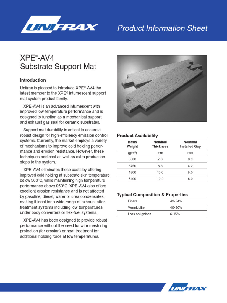 XPE - AV4 Substrate Support Mat: Product Information Sheet | PDF ...