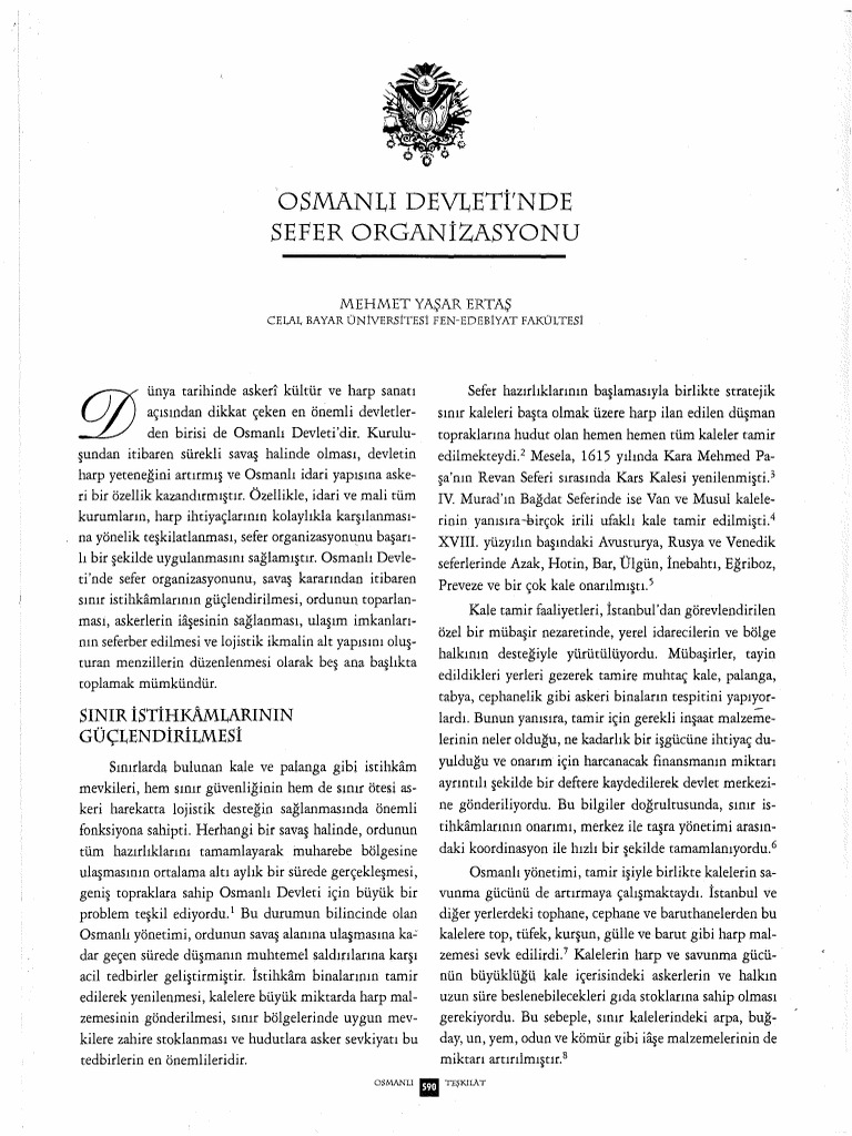 13 ERTAS Yasar - Osmanli Devletinde Sefer Organizasyonu | PDF