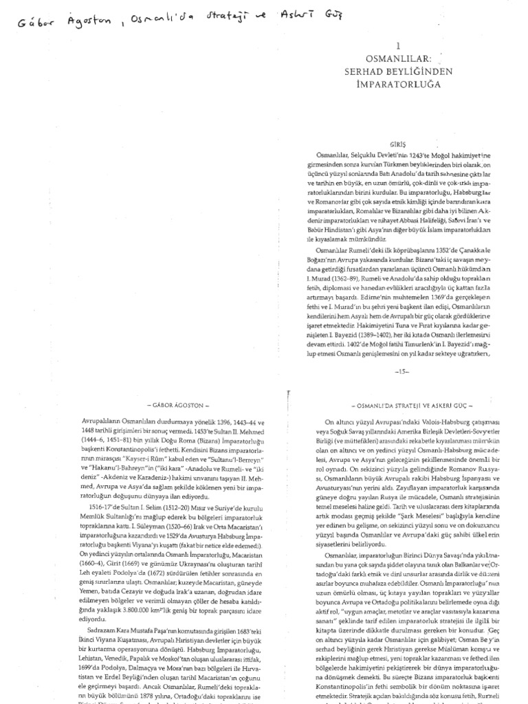 05 AGOSTON Gabor - Osmanlılar - Serhad Beyliğinden İmparatorluğa | PDF