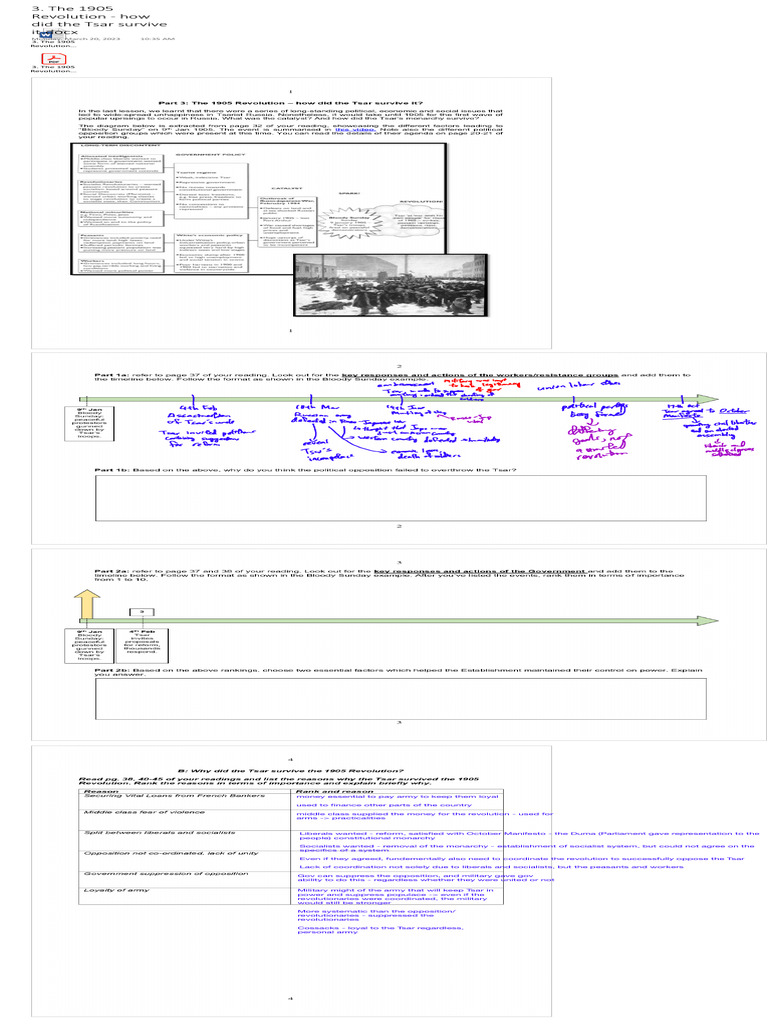 The 1905 Revolution - How Did The Tsar Survive It | PDF | Nicholas Ii ...