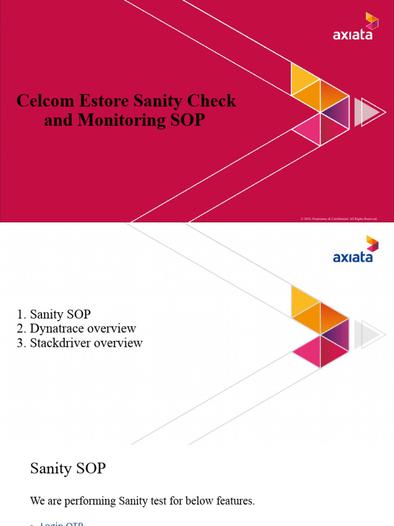 Celcom Estore Sanity Check and Monitoring SOP | PDF | Systems Engineering | Cyberspace
