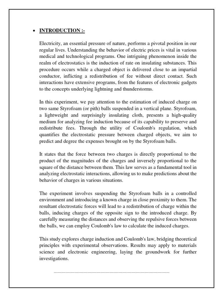 Phy Project | PDF | Electric Charge | Electrostatics