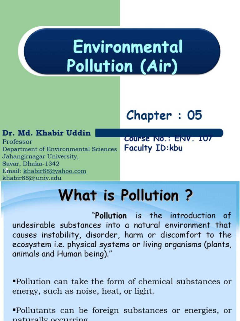 Chapter 5 Air Pollution | PDF | Air Pollution | Particulates