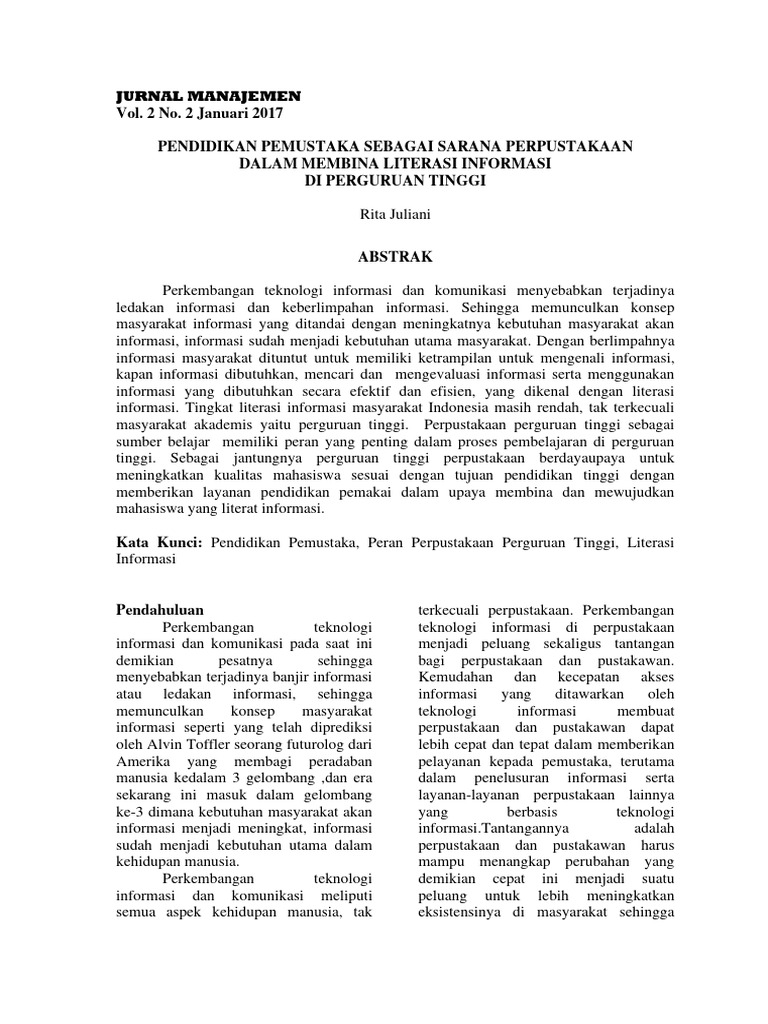 Pendidikan Pemustaka Sebagai Sarana Perpustakaan | PDF | Sejarah ...