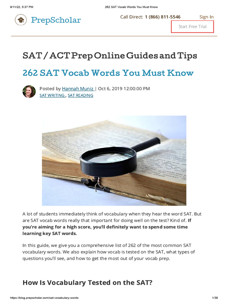 262 Essential SAT Vocab - SAT - Anna's Archive | PDF | Vocabulary | Sat