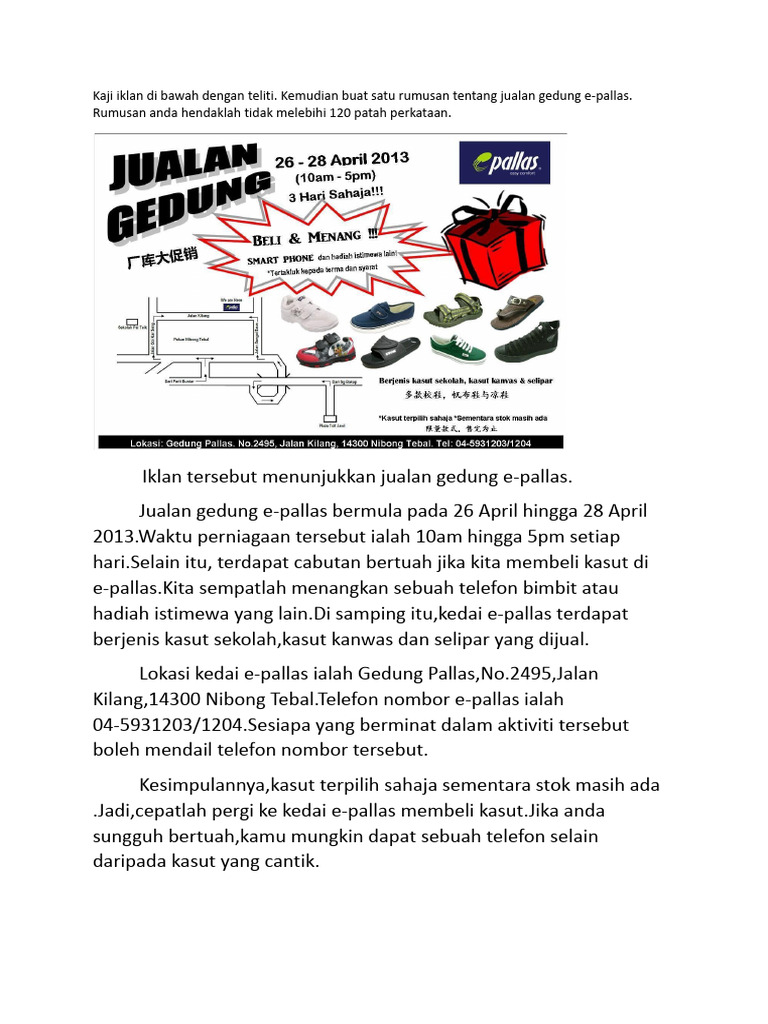 Iklan-Jualan Kasut | PDF