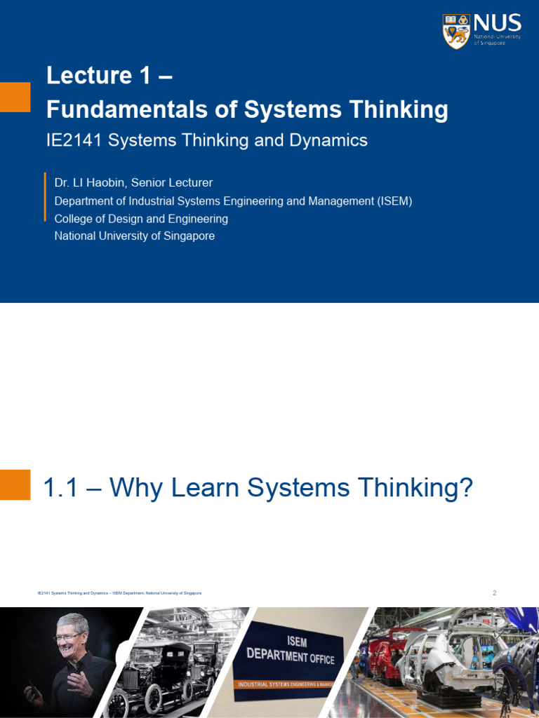 Lec 1 | PDF | System | Systems Theory