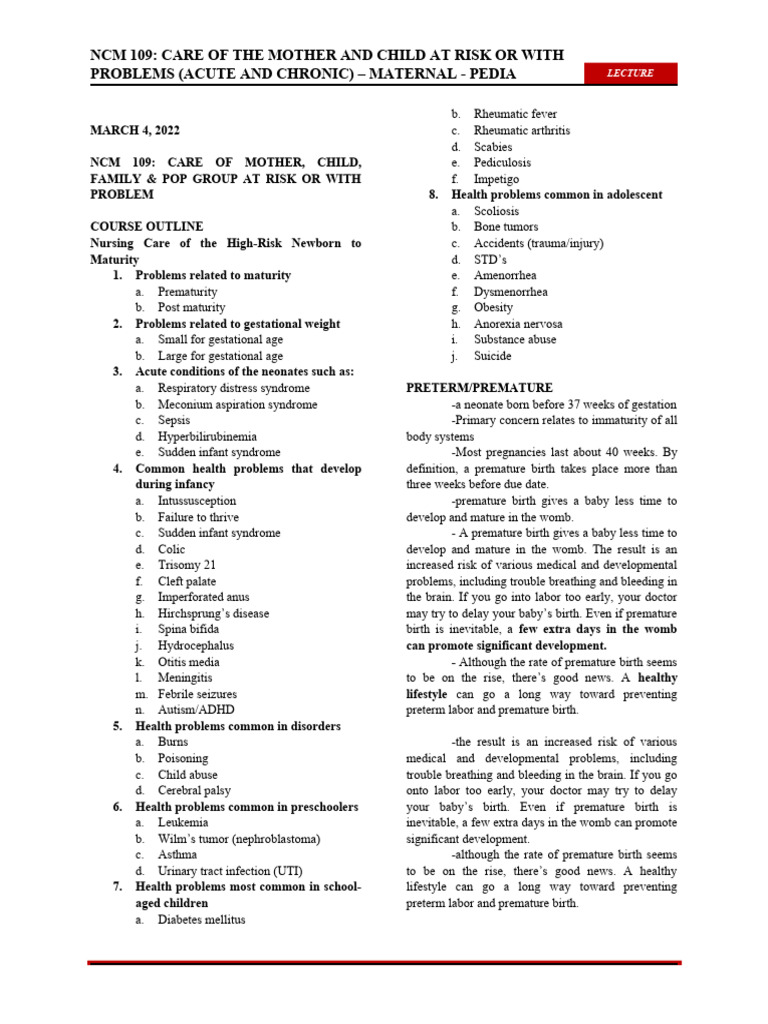 Pedia Lec Notes | PDF