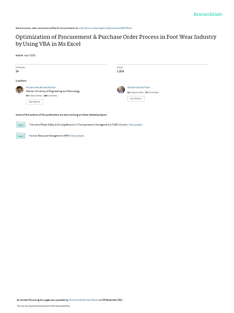 Procurement | PDF | Microsoft Excel | Visual Basic For Applications