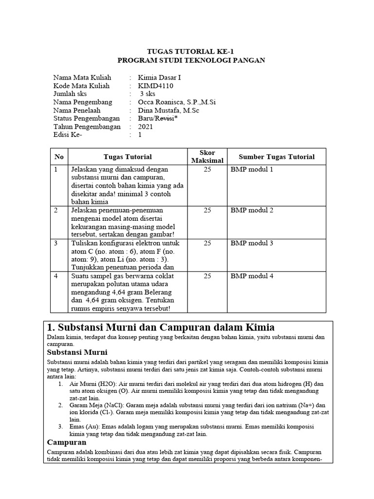 Tugas 1 - KIMD4110 3 | PDF