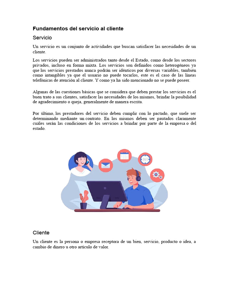 Fundamentos Del Servicio Al Cliente | PDF | Cliente | Business