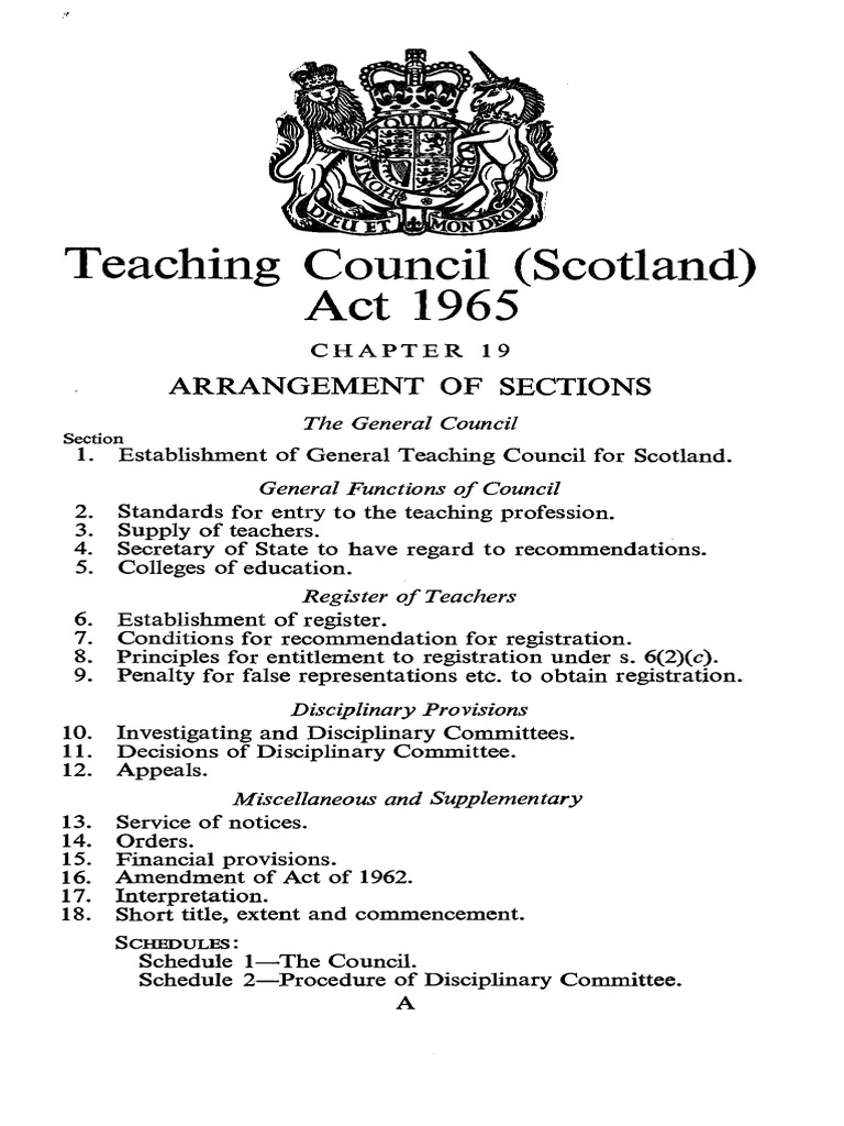 1965 Teaching Council Scotland Act | PDF