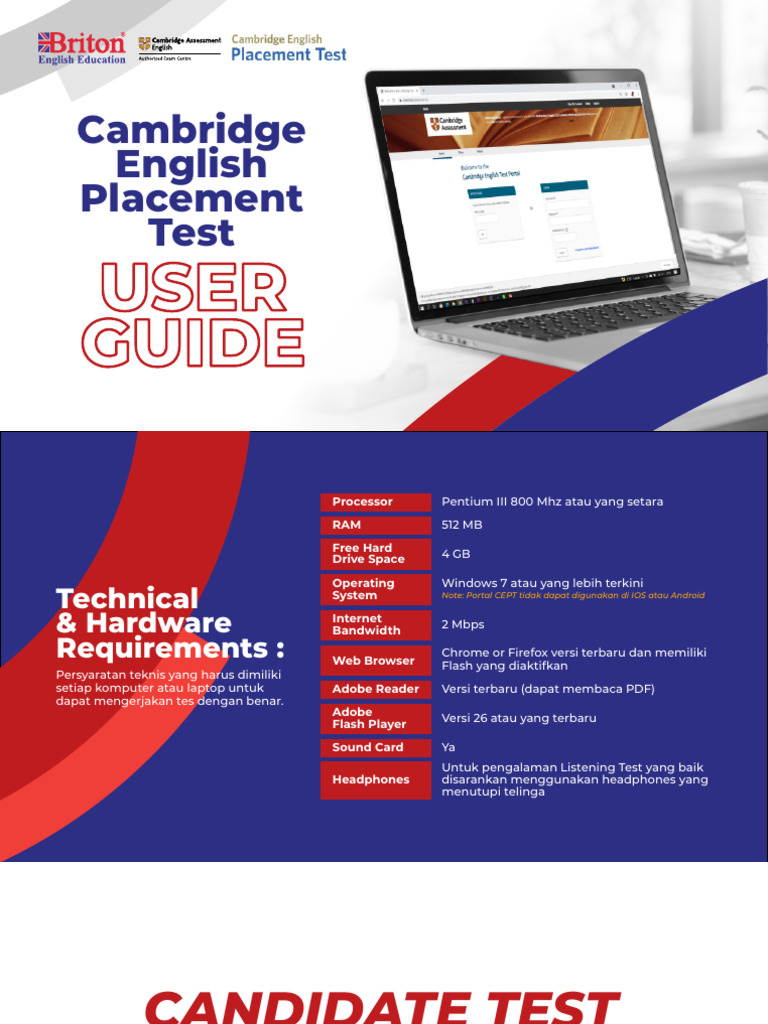 Cept User Guide - For Test Takers | PDF
