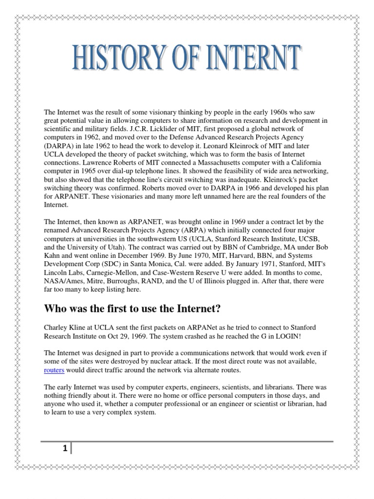 Who Was The First To Use The Internet?: Routers | PDF | Wide Area ...