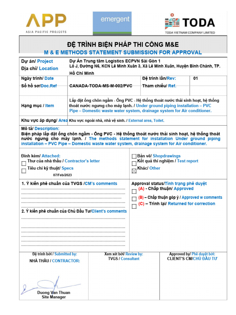 Bptc - Ống Ngầm - Pvc | PDF