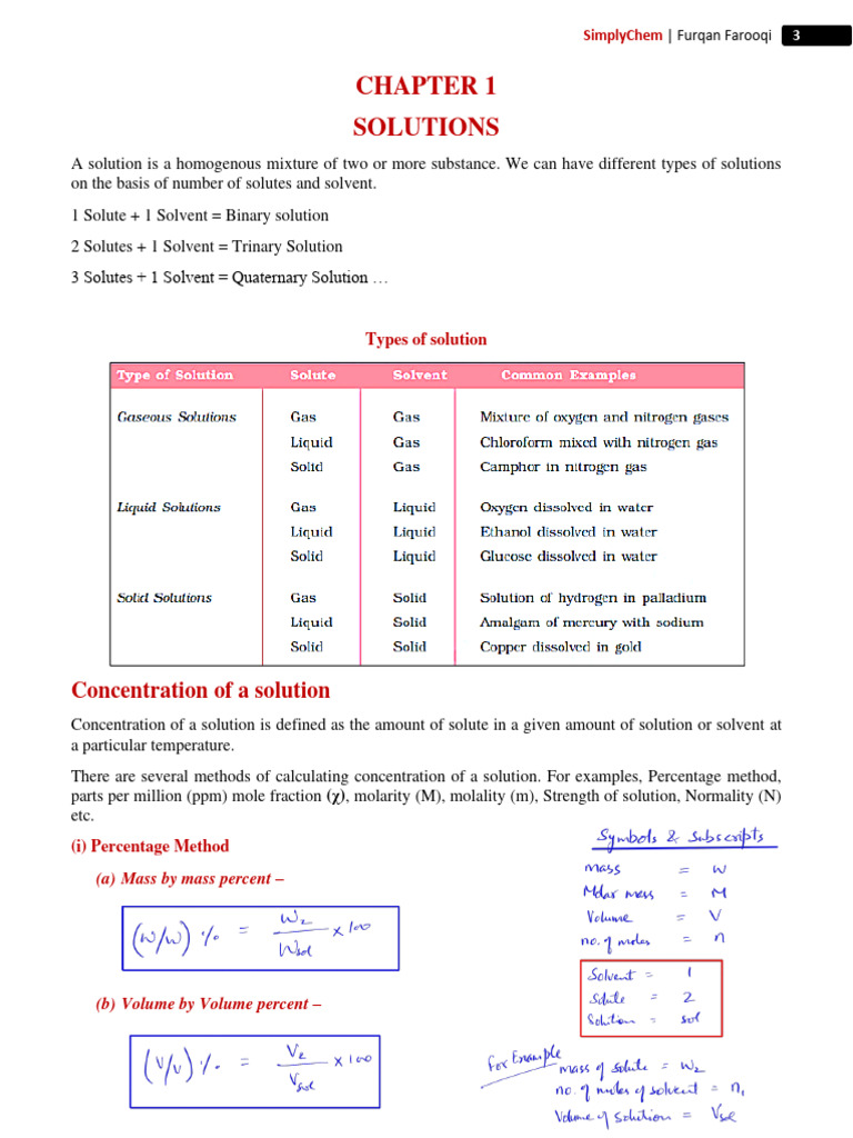 Chapter 1 - Solutions | PDF | Osmosis | Solubility
