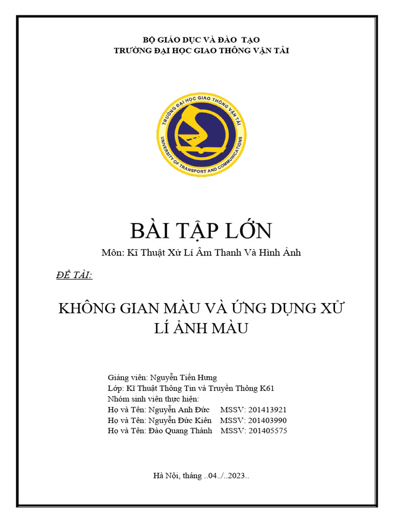 Bai Tap Lon XLATVHA | PDF