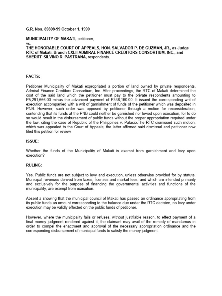 Makati Expropriation Case Ruling | PDF | Finance & Money Management