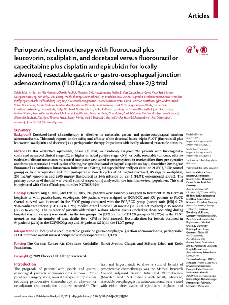 FLOT para Cancer Gastrico | PDF | Cancer | Medicine