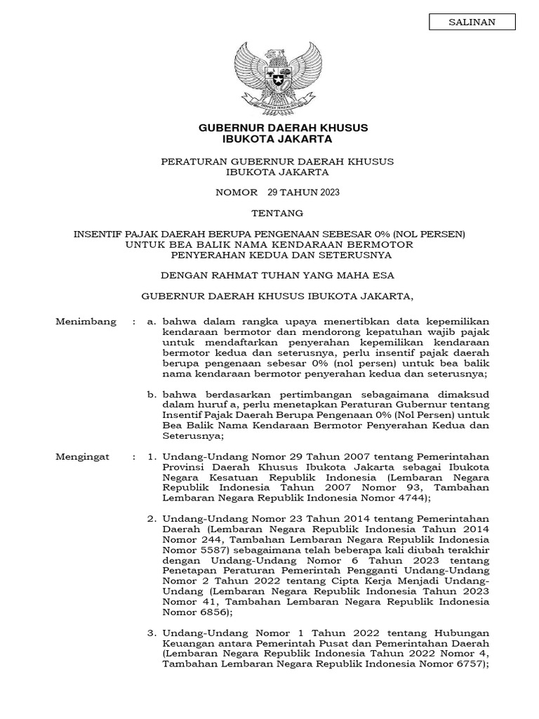 Pergub 29 Thn 2023 Pdf