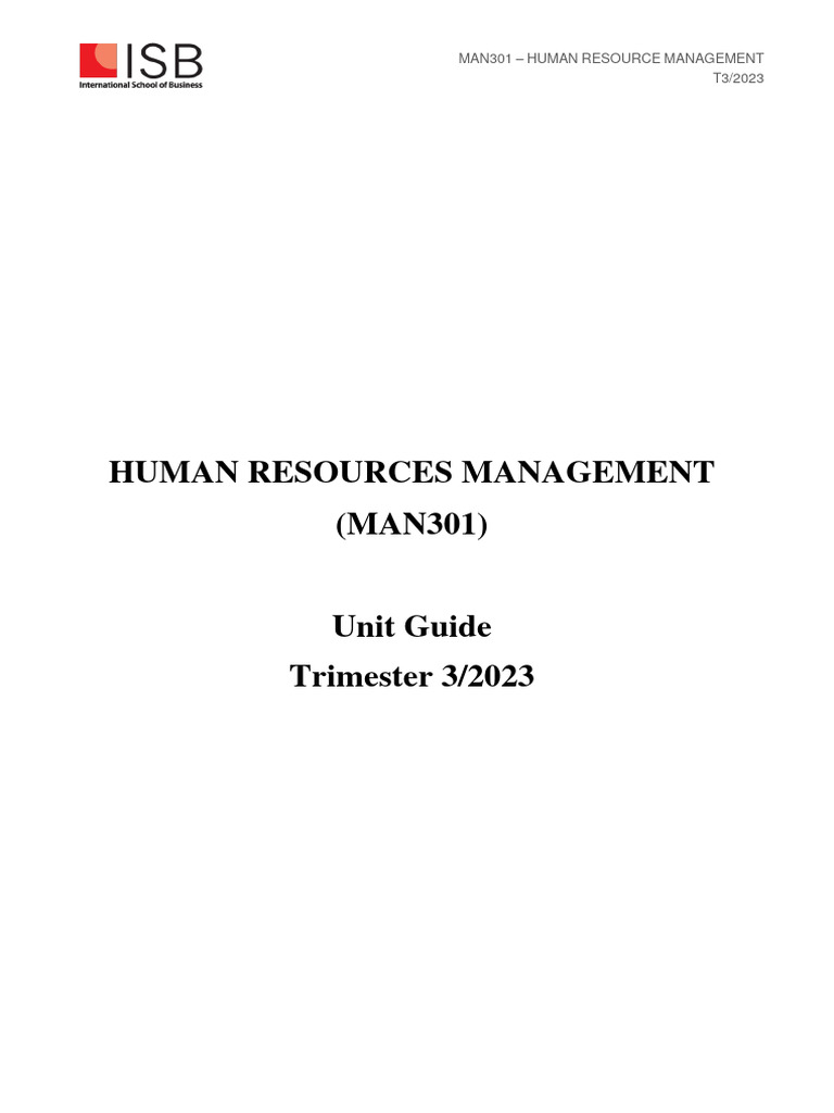 MAN301 - HRM - Draft Learning Guide - T323 - Thầy Lộc | PDF | Human Resource Management | Apa Style