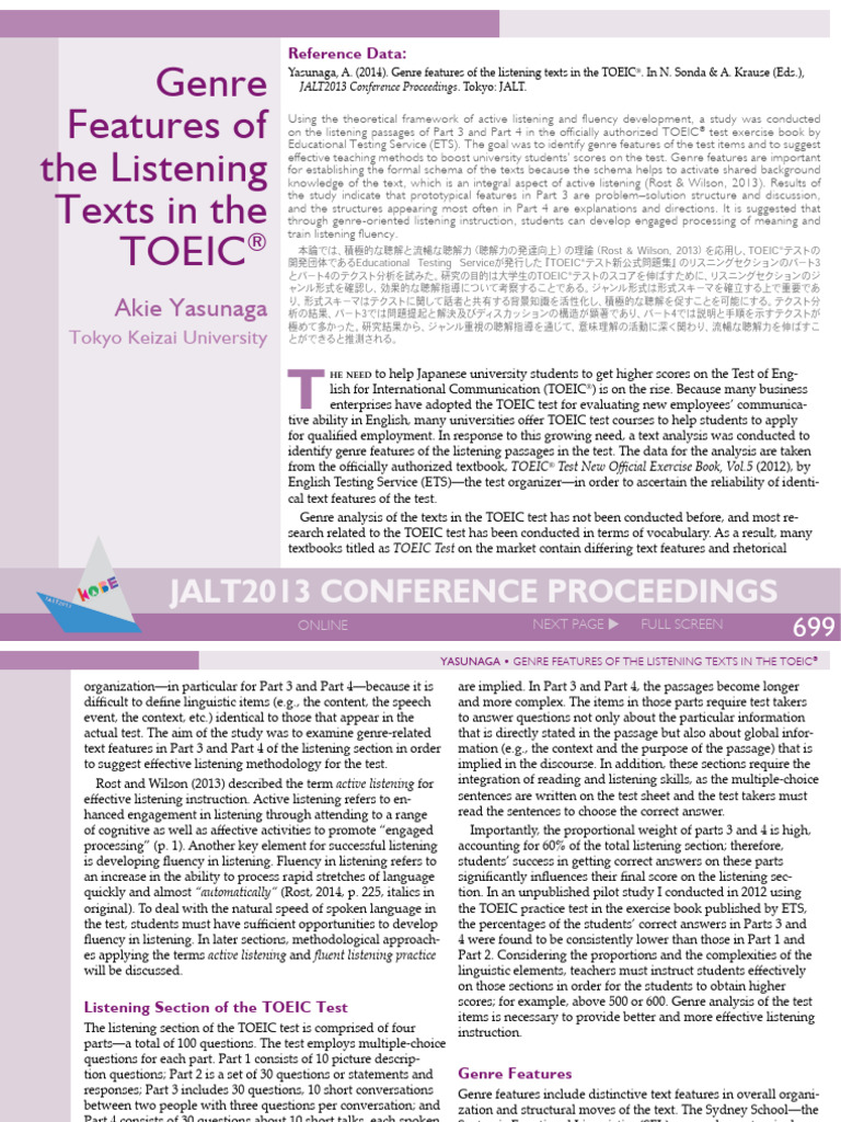 Jalt2013 070 | PDF | Reading Comprehension | Discourse