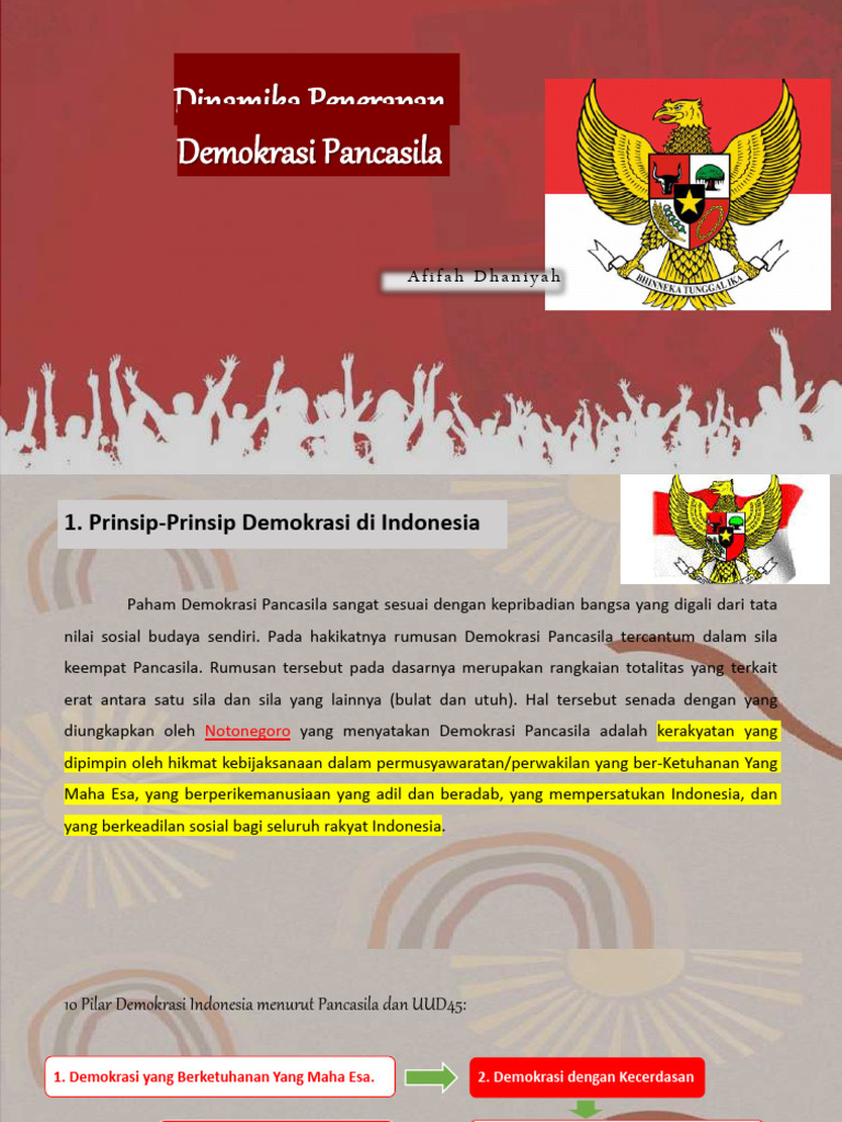 Dinamika Penerapan Demokrasi Pancasila: Afifah Dhaniyah | PDF