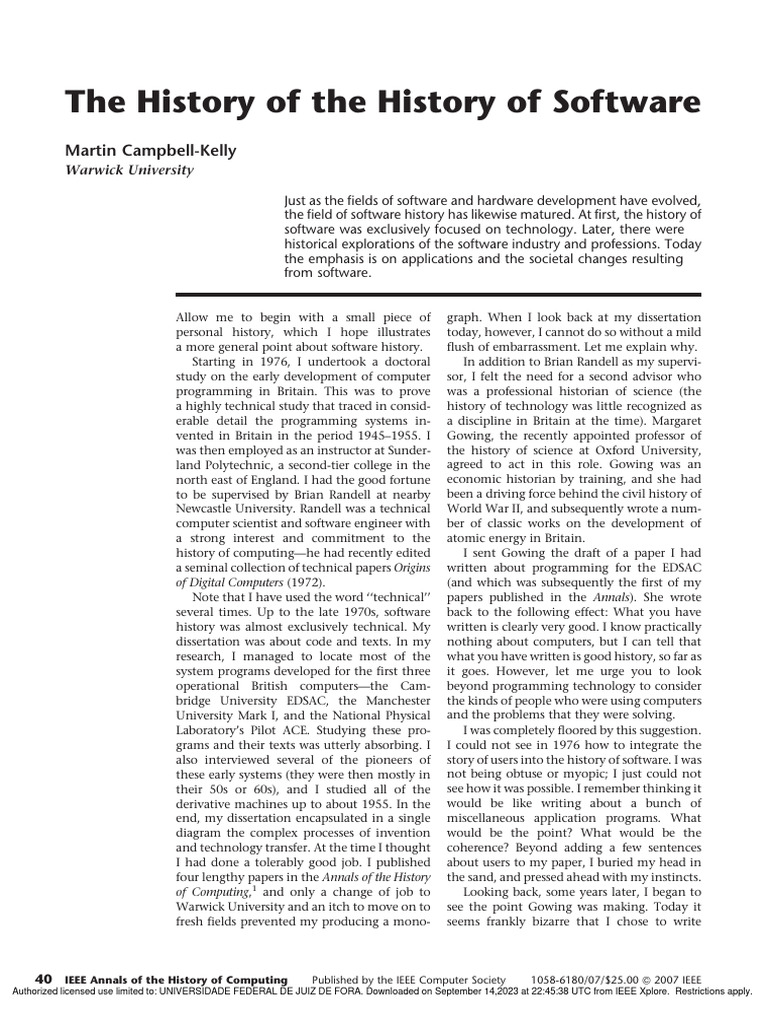 Evolution of Software History | PDF | Software | Computer Programming