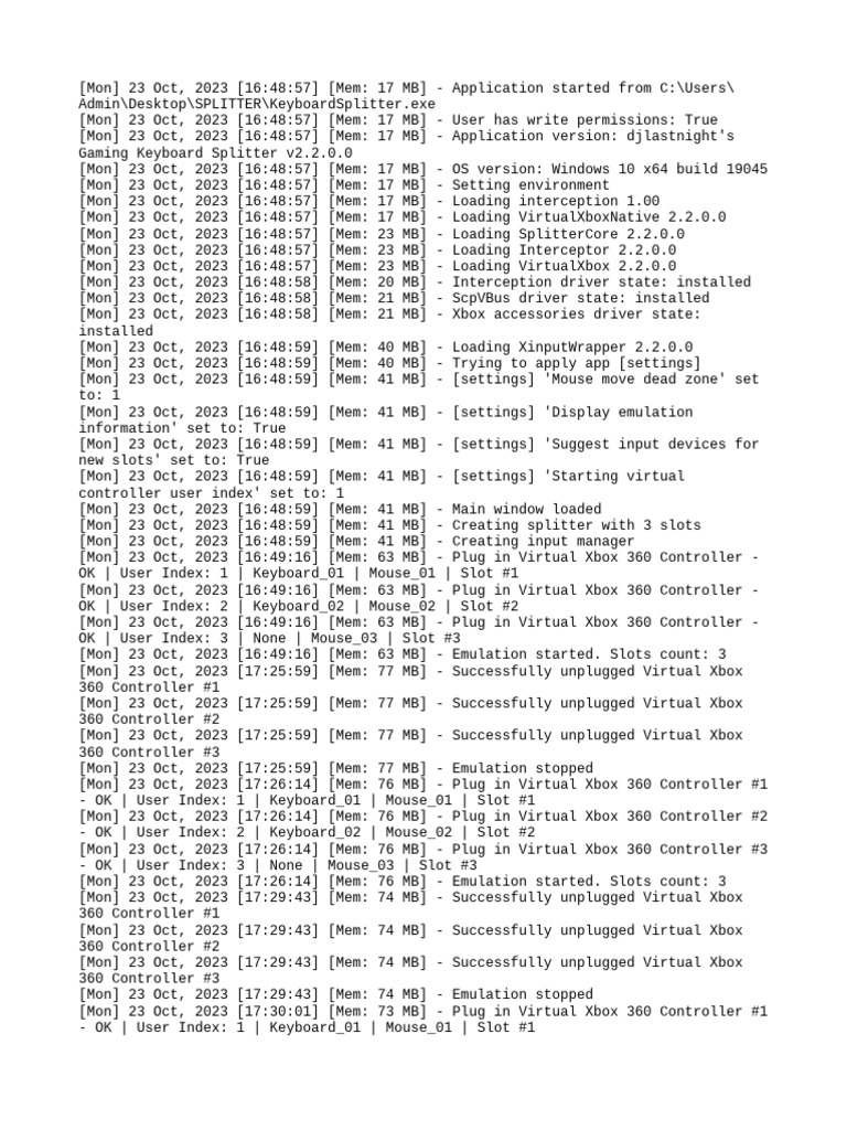 Splitter Log | PDF | Microsoft Windows | Computer Engineering