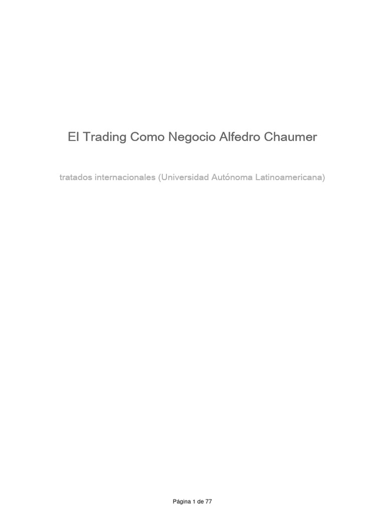 Trading Como Negocio - Alfredo Chaumer | PDF | Derechos de autor ...