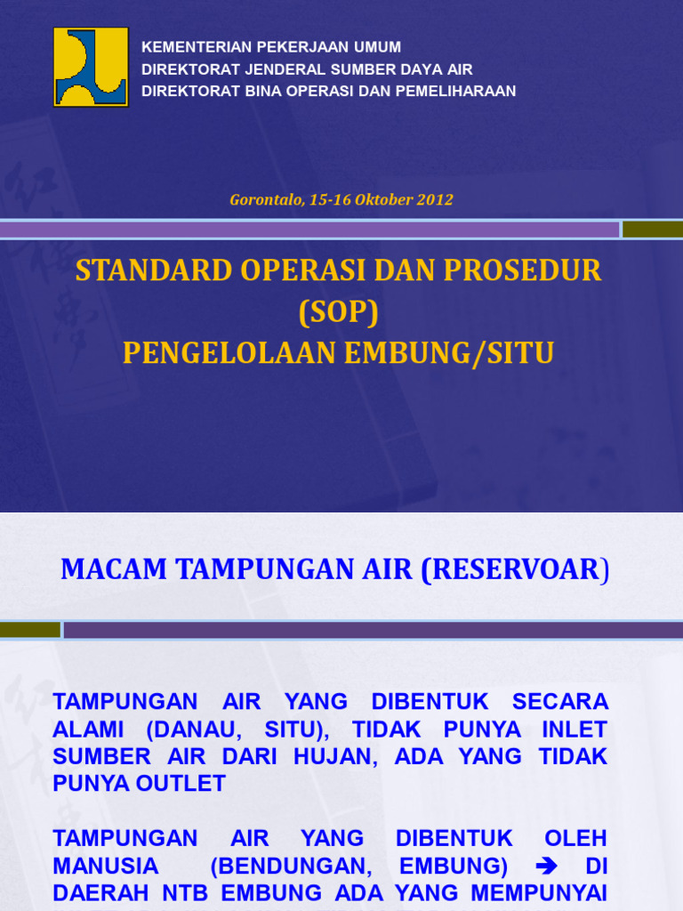 PDF Sop Embung Atau Situ Compress | PDF