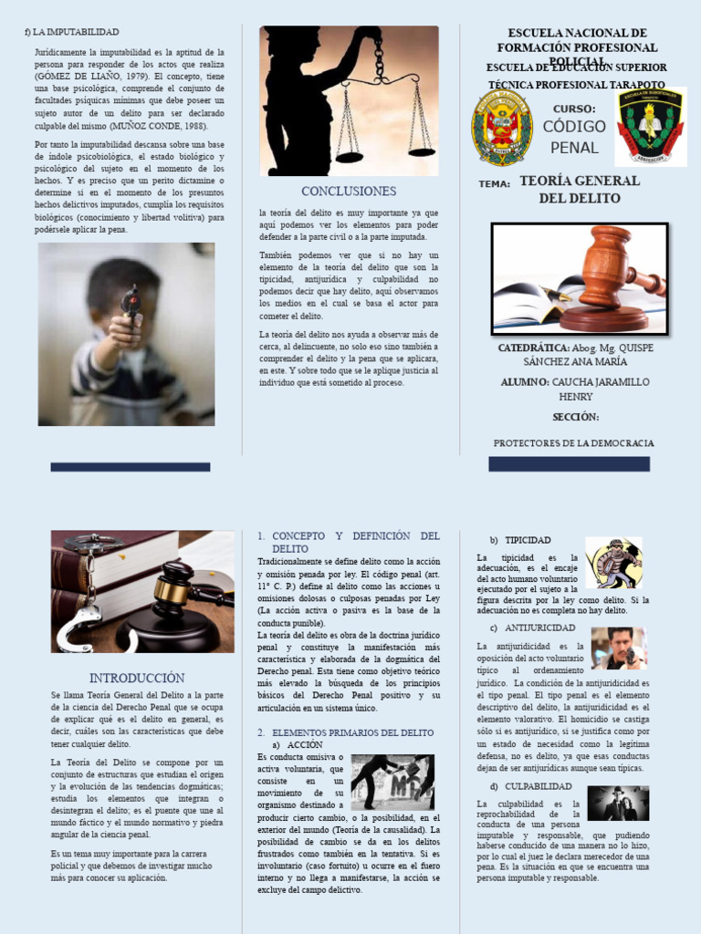 Triptico de Codigo Penal | PDF | Derecho penal | Justicia