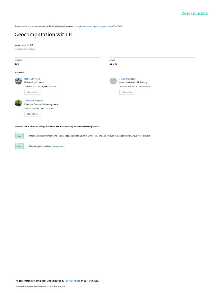 Geocomputation With R | PDF | Geographic Information System | Scripting Language