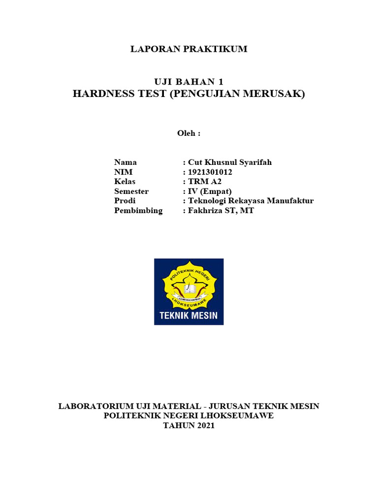 Laporan Praktikum Hardness | PDF