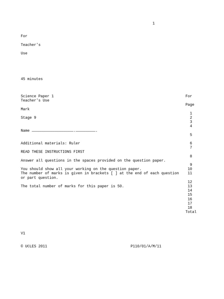 Stage 9 Science Progression Test 2025 | PDF | Atoms | Photosynthesis