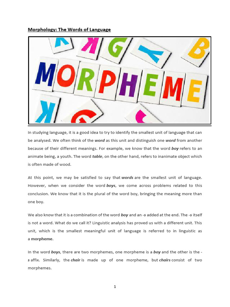 Understanding Morphemes in Language | PDF | Science & Mathematics