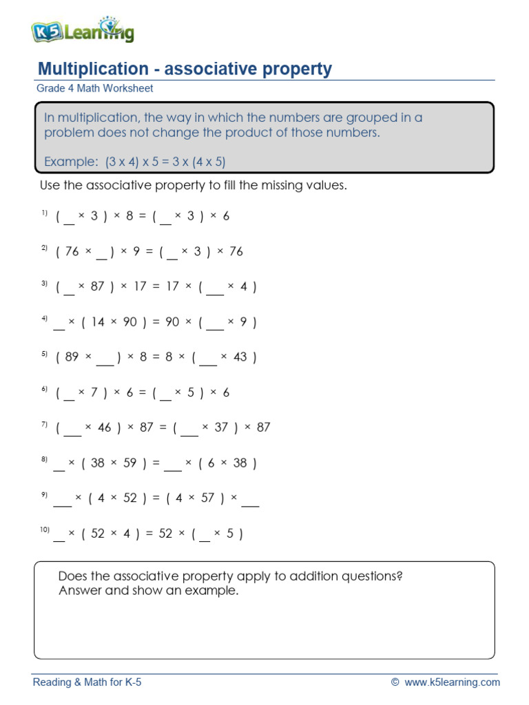 Grade 4 Multiplication Worksheet | PDF